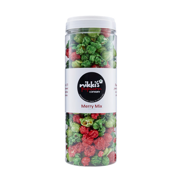 7 Cup Merry Mix Red & Green Popcorn Gift Jar - Nikki's Popcorn Company ...